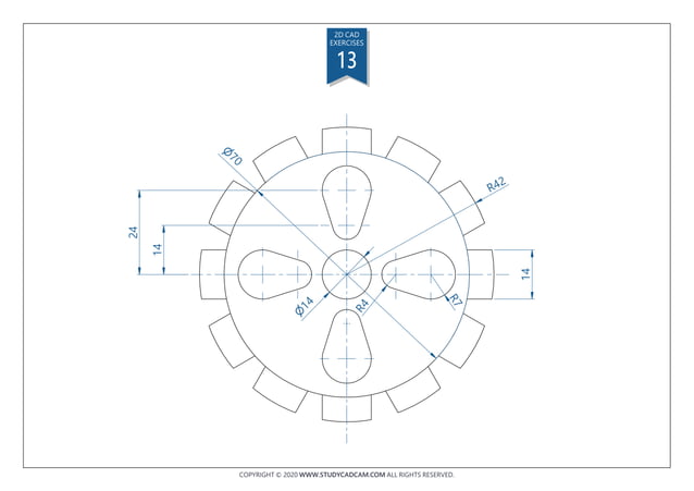 AutoCAD Exercise Drawing #1~20 | PDF