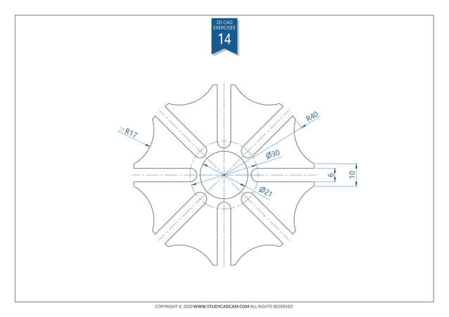 AutoCAD Exercise Drawing #1~20 | PDF