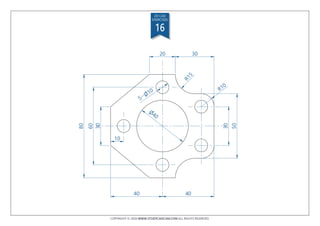 AutoCAD Exercise Drawing #1~20 | PDF