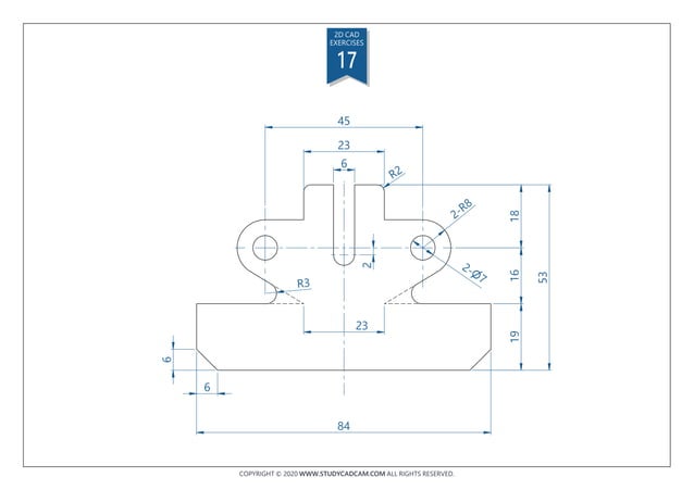 AutoCAD Exercise Drawing #1~20 | PDF