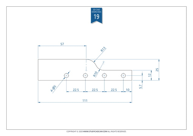 AutoCAD Exercise Drawing #1~20 | PDF