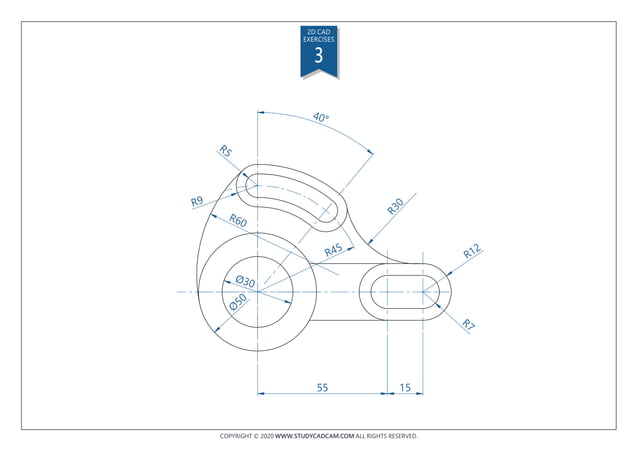 AutoCAD Exercise Drawing #1~20 | PDF