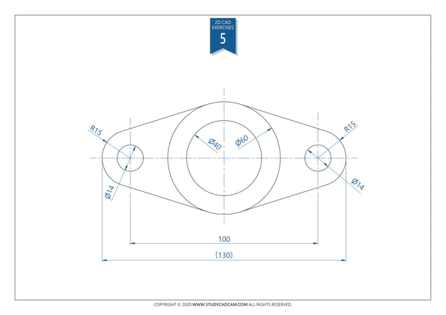 AutoCAD Exercise Drawing #1~20 | PDF