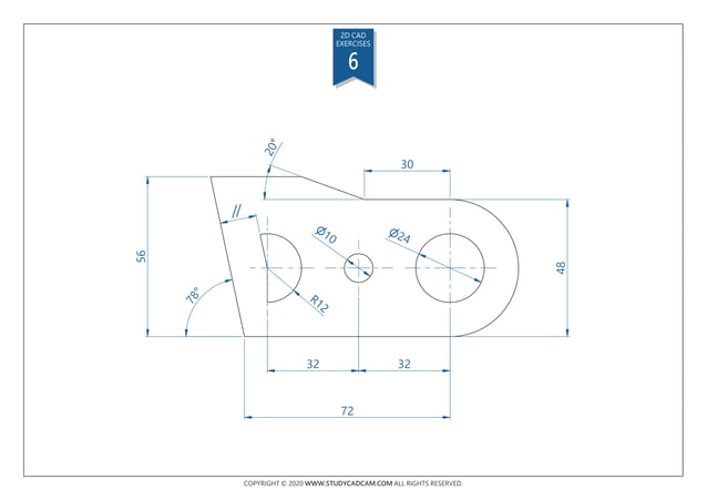 AutoCAD Exercise Drawing #1~20 | PDF
