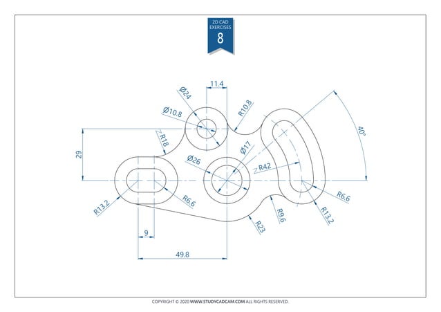 AutoCAD Exercise Drawing #1~20 | PDF