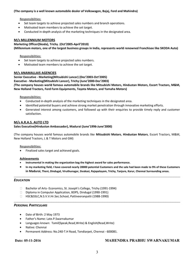 Mahendra Prabhu Resume | PDF