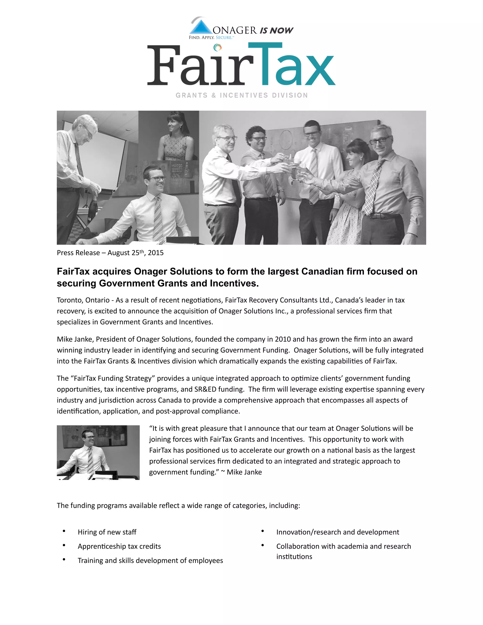 FAIRTAX-Press Release | PDF