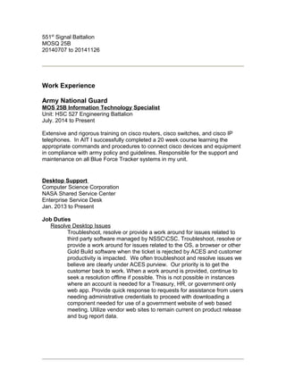 Resume | DOC | IT and Internet Support | Internet