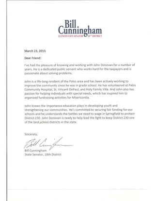 Donovan letter_Cunningham Endorsement | PDF