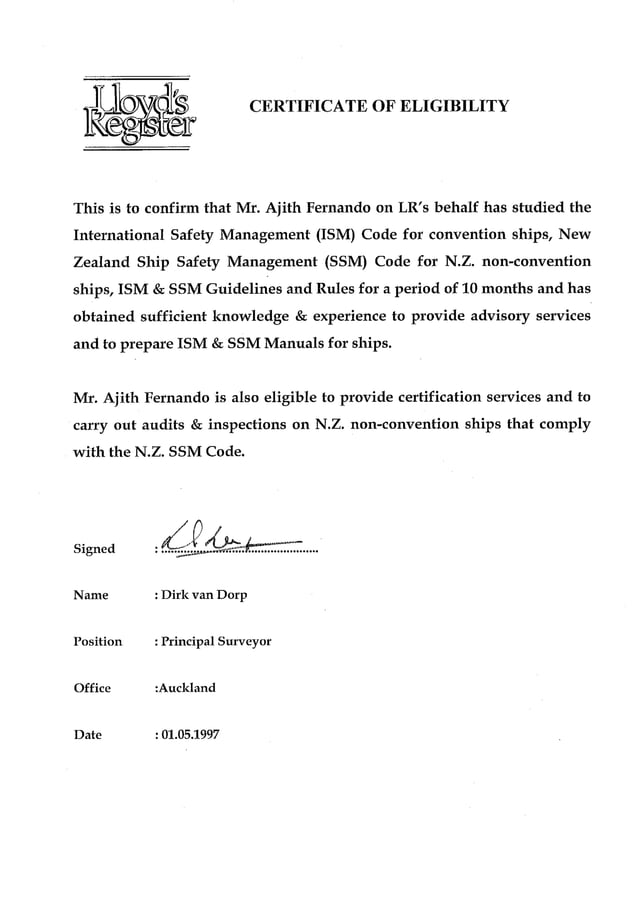 LR Certificate of Eligibility | PDF