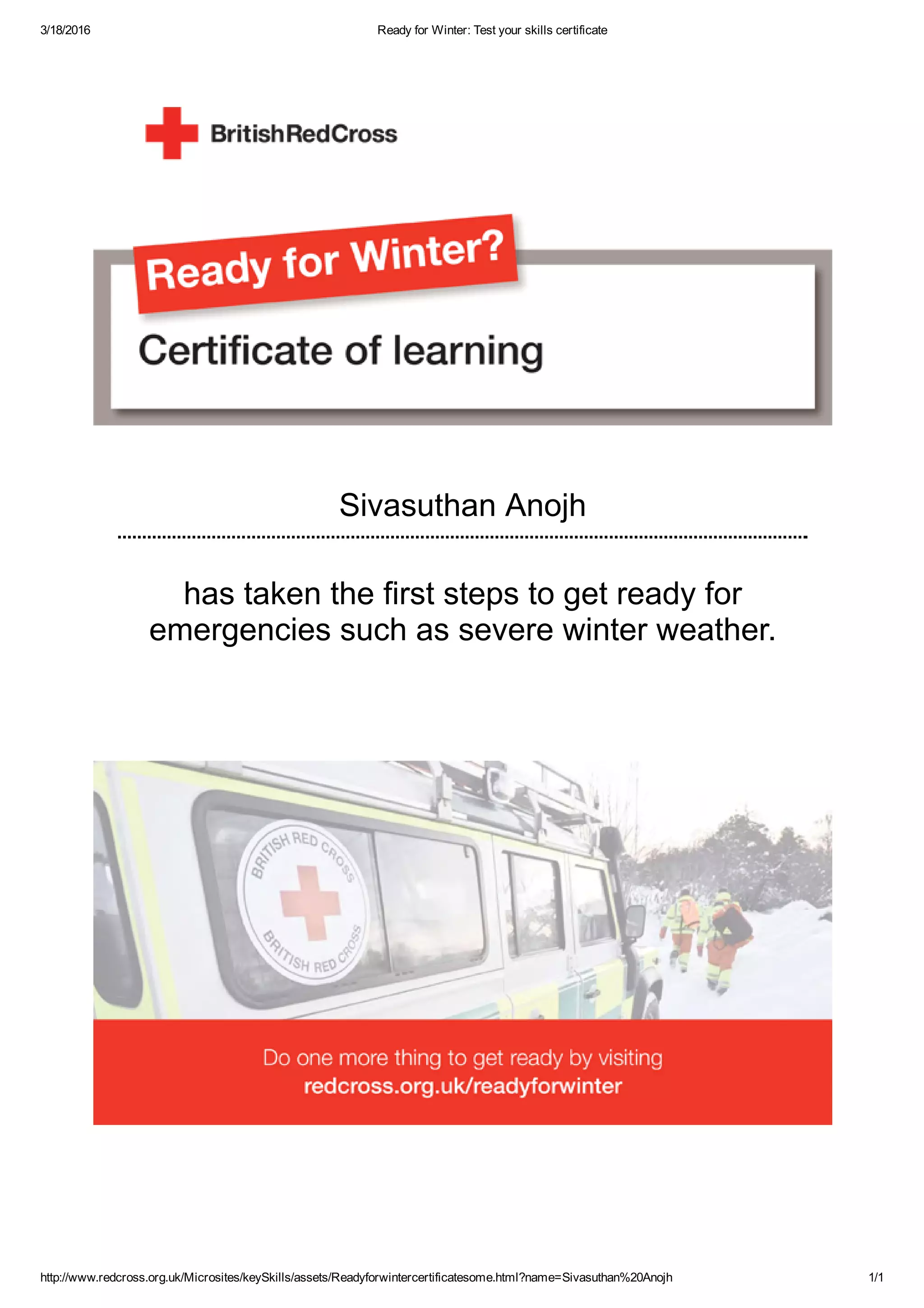 Ready for Winter_ Test your skills certificate | PDF