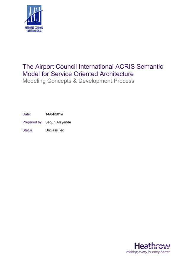ACI ACRIS Semantic Model for Service Oriented Architecture v1.0 | PDF | Air Travel | Travel Type