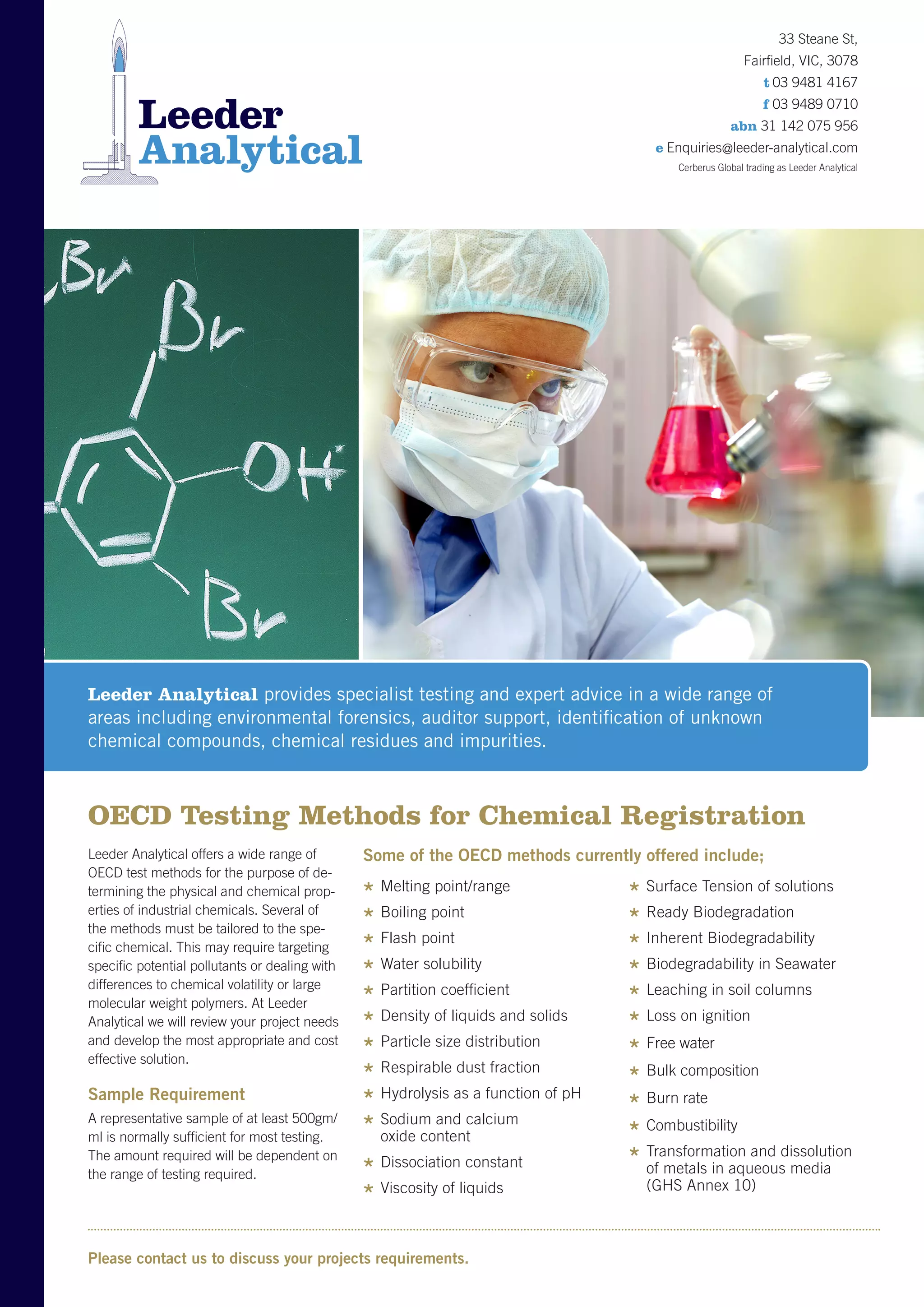 Leeder-Analytical-OECD-Testing-Methods-Chemical-Registration-2015-v2 | PDF
