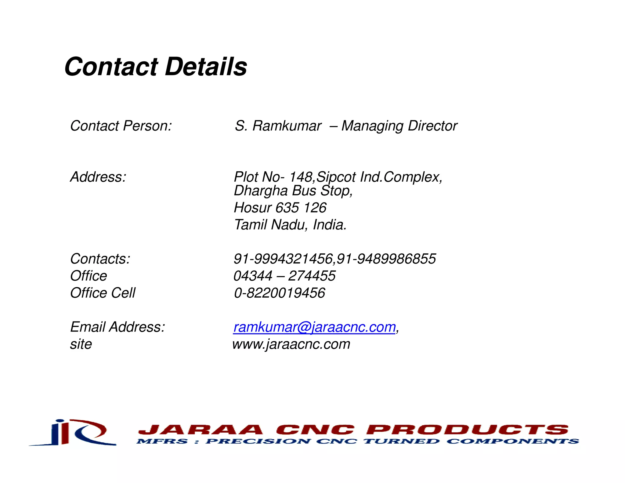 Jaraa CNC Profile | PPT