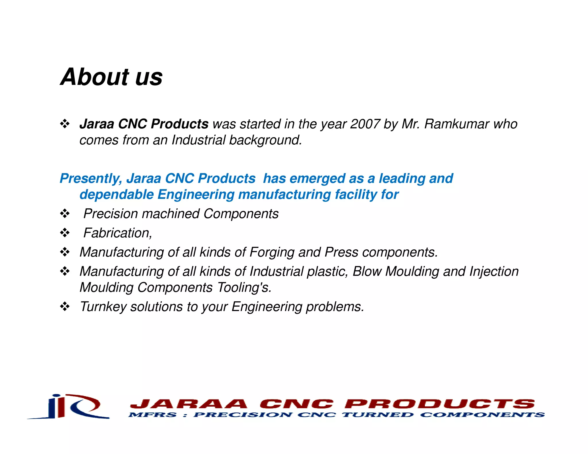 Jaraa CNC Profile | PPT