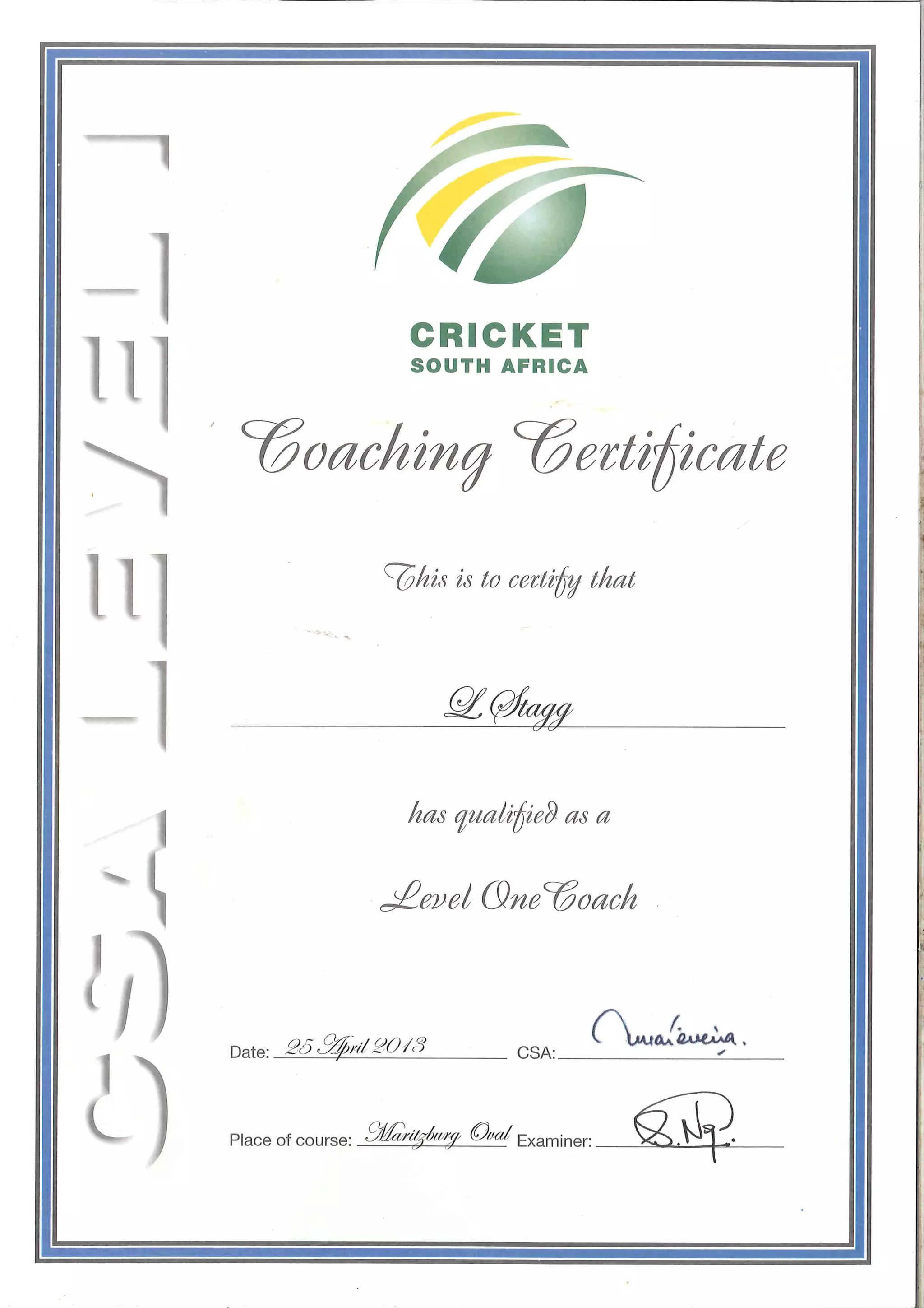Cricket South Africa Level 1 | PDF
