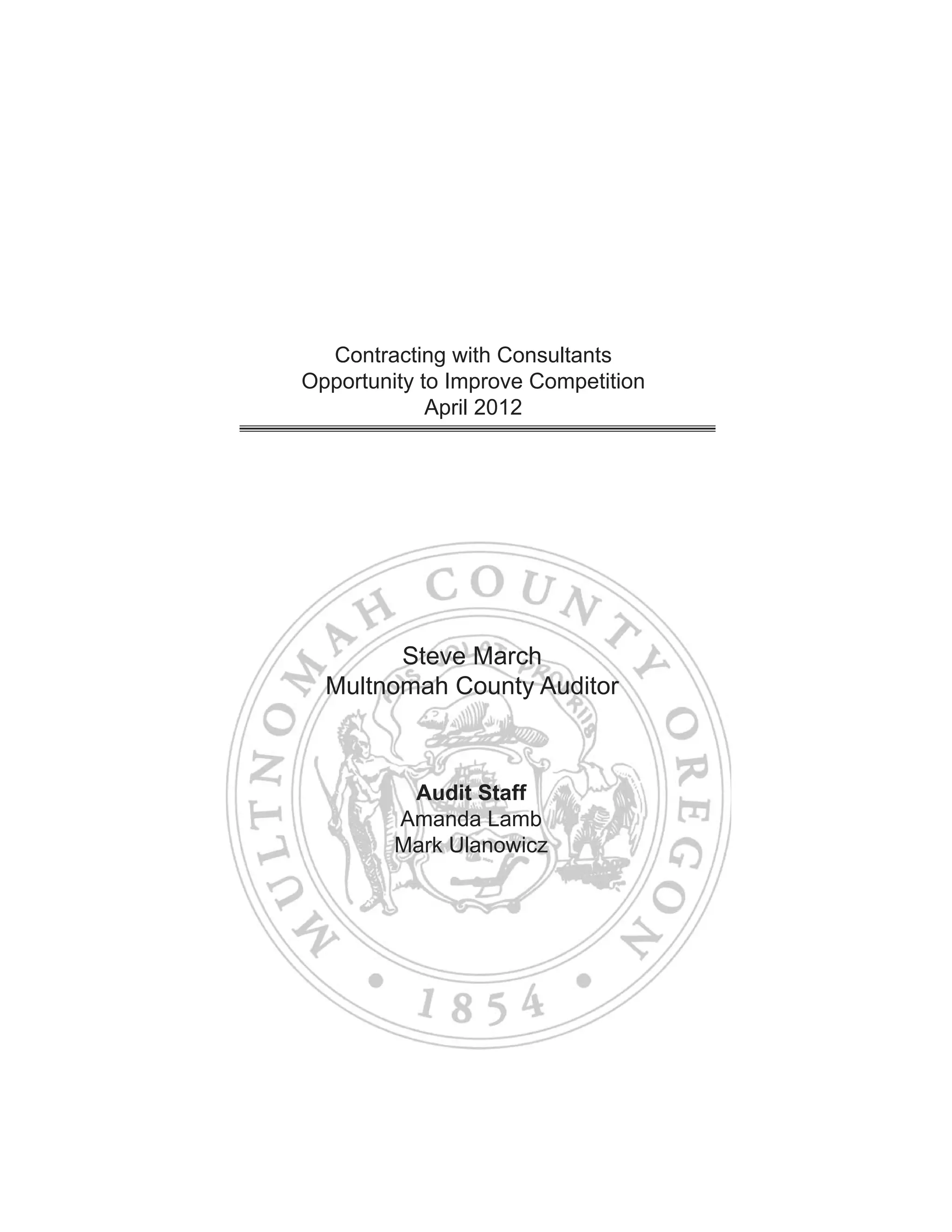 Audit of Consultant Contracts | PDF