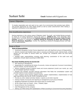 C.V of Sushant Sethi | DOC