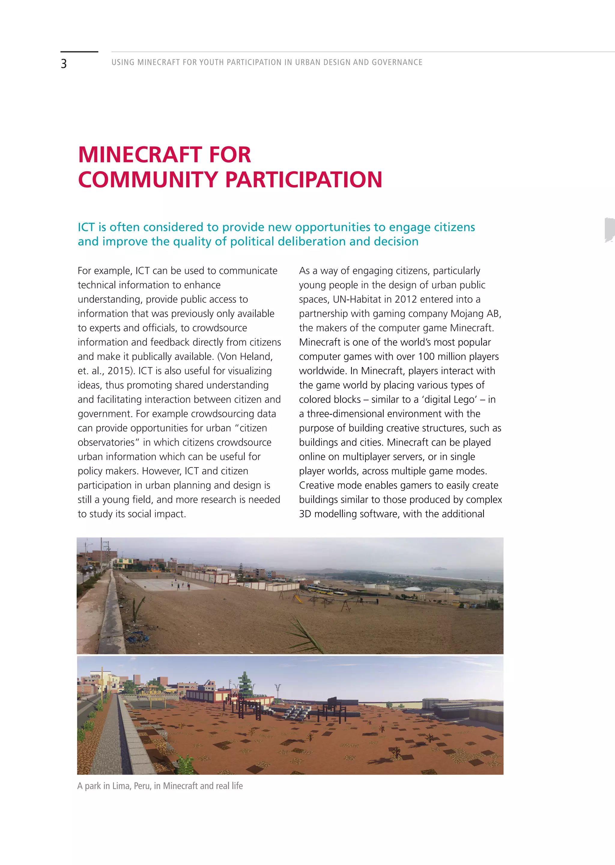 Using Minecraft for Youth Participation in Urban Design and Governance ...