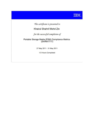 Portable Storage Media - IBM Certificate | PDF