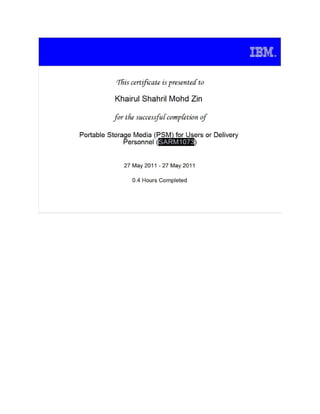 Portable Storage Media - IBM Certificate | PDF