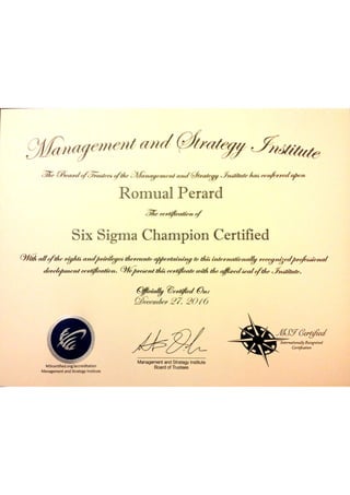 Management Strategy Institute_4_Six Sigma Champion Certified | PDF