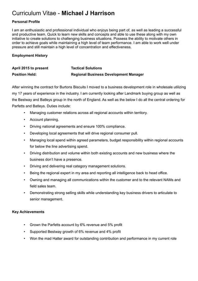 Mike CV updated | DOC | Business Administration | Business