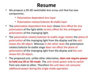2D/3D switchable display | PPT | 3-D Graphics | Computer Software and Applications