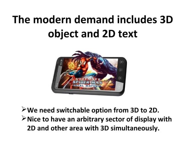 2D/3D switchable display | PPT | 3-D Graphics | Computer Software and Applications