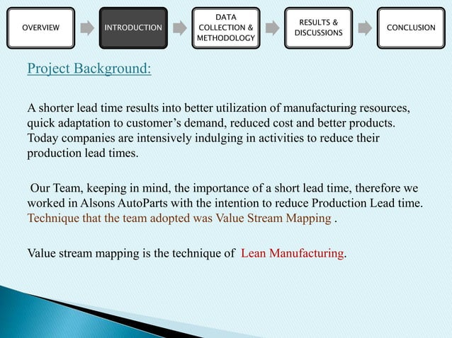 VSM (Lean Manufacturing) Project PPT | PPTX | Manufacturing Industry ...