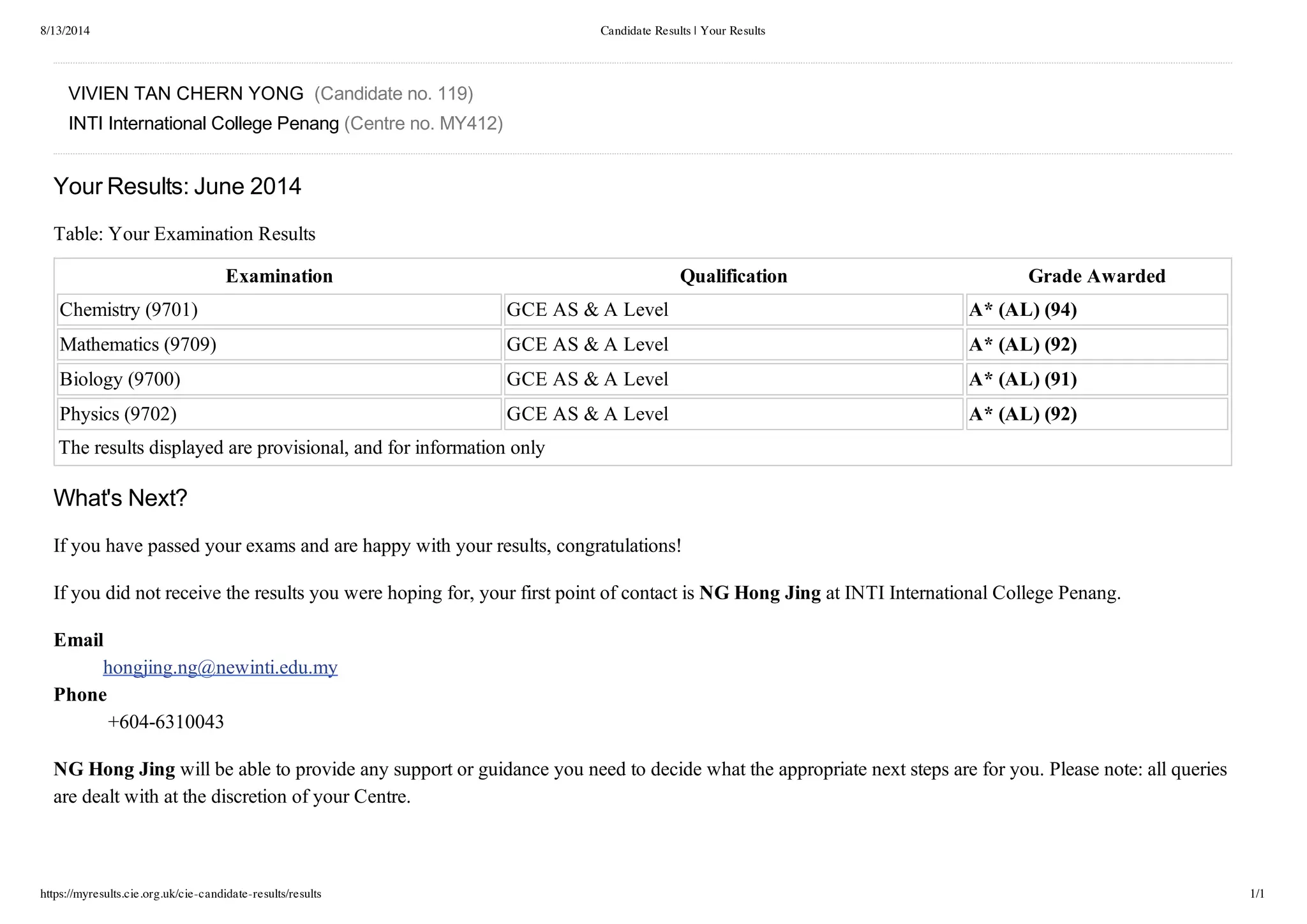 A LEVEL RESULTS | PPT