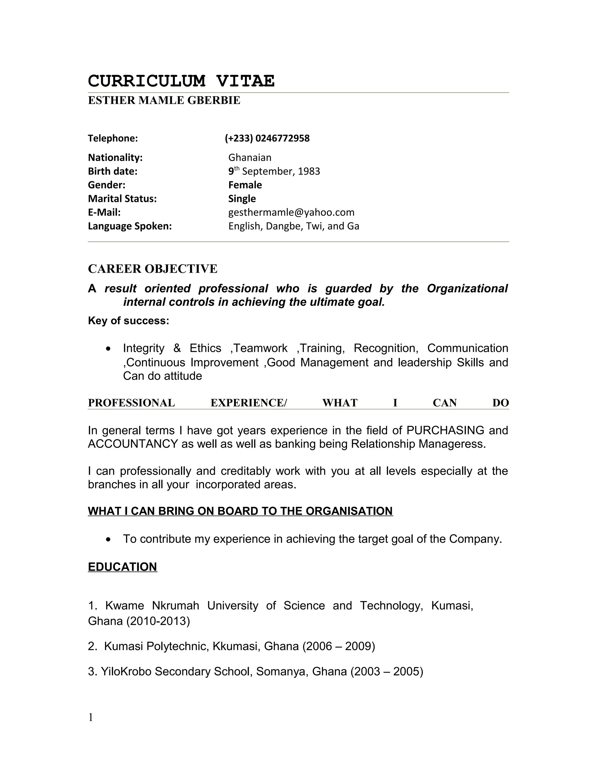 esther cv | DOC