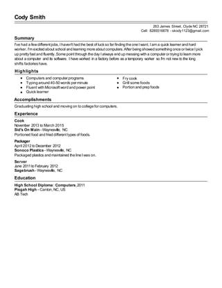Cody Smith Resume (2) | DOCX