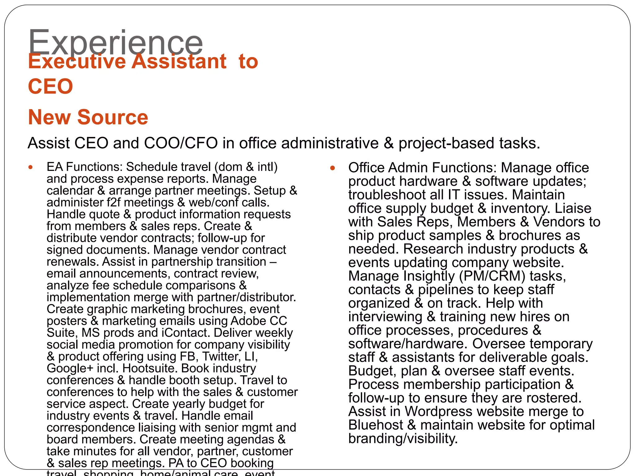 Executive Assistant Presentation | PPTX