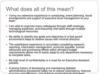 Executive Assistant Presentation | PPTX