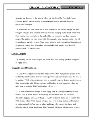 COCA COLA Channel Management Report | PDF