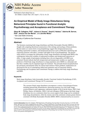 Callaghan, et. al. 2012-An Empirical Model of Body Image Disturbance ...
