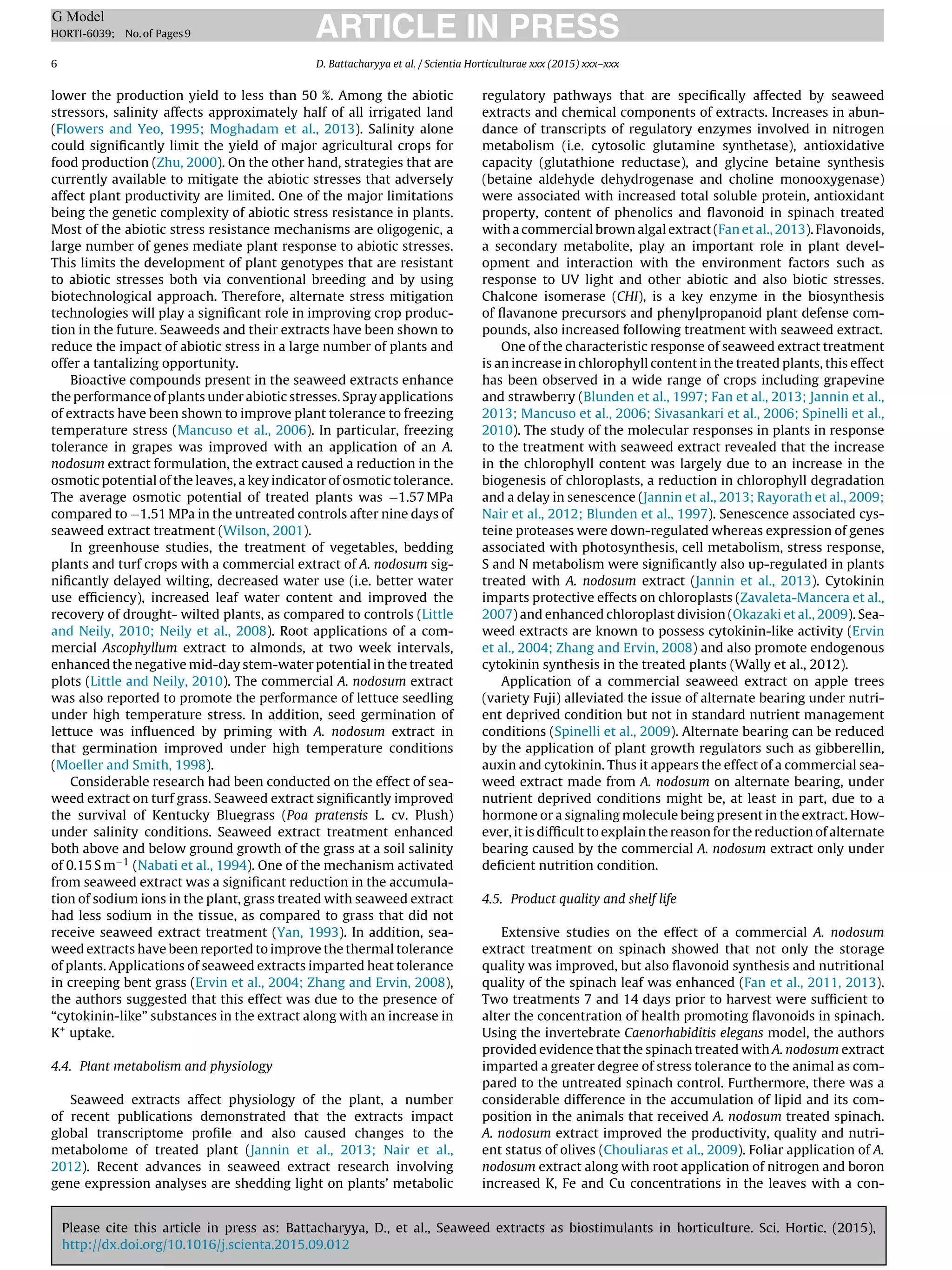 Seaweed extracts as biostimulants | PDF