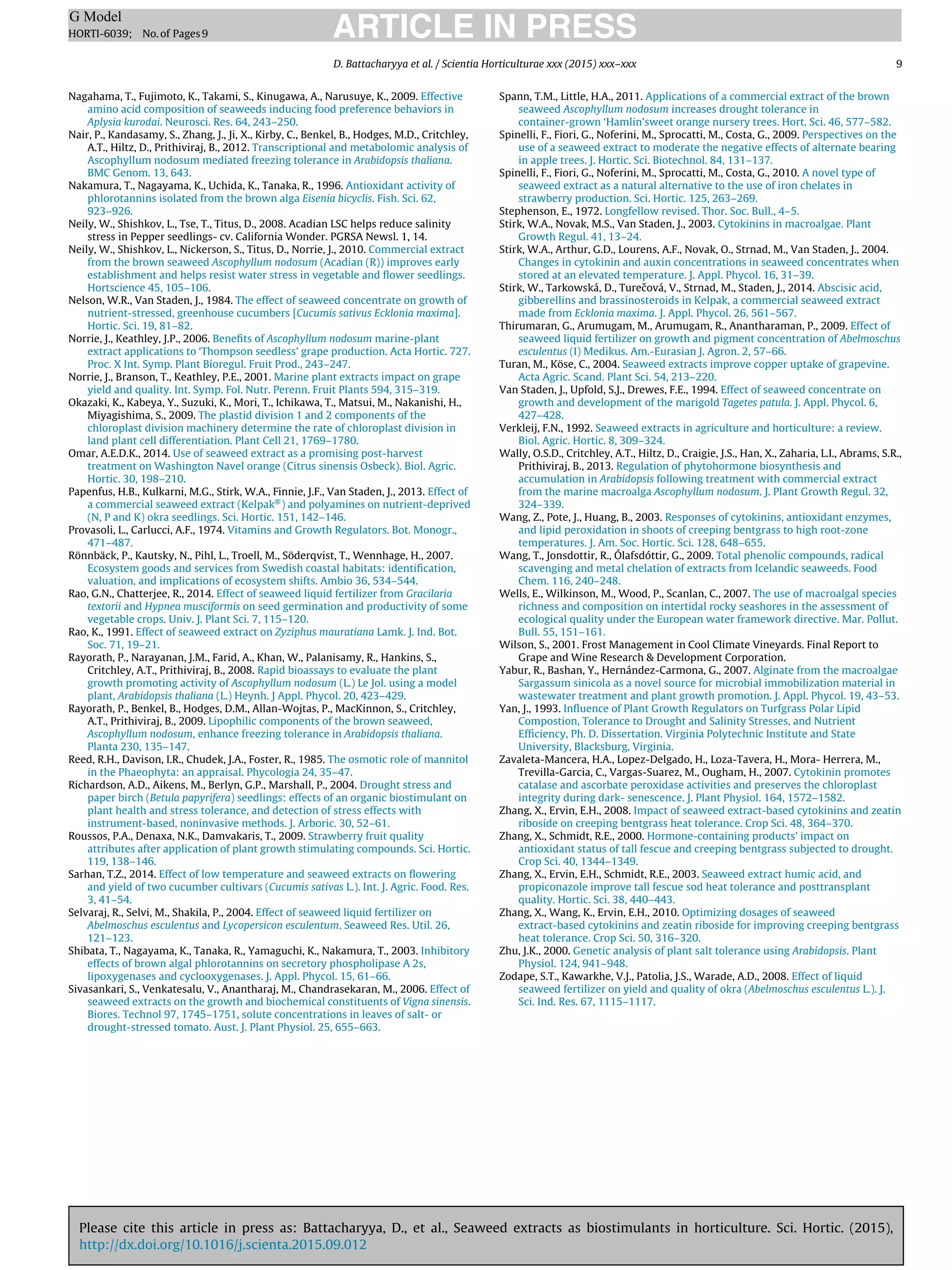 Seaweed extracts as biostimulants | PDF