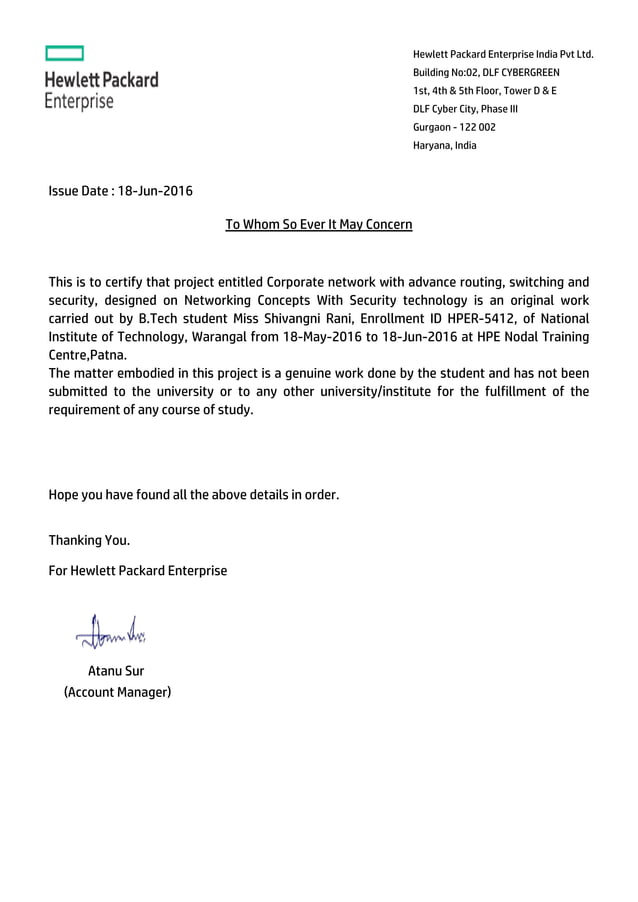 Networking project letter | PDF