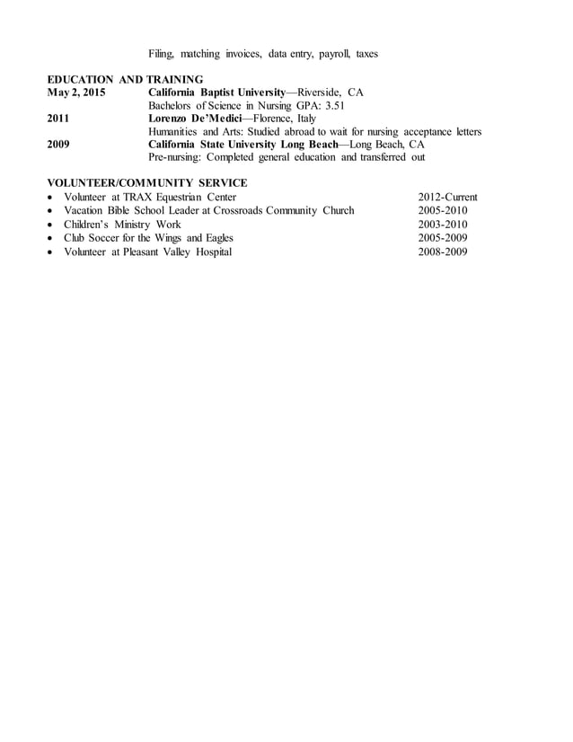 HCP Resume | DOCX | Medical Health