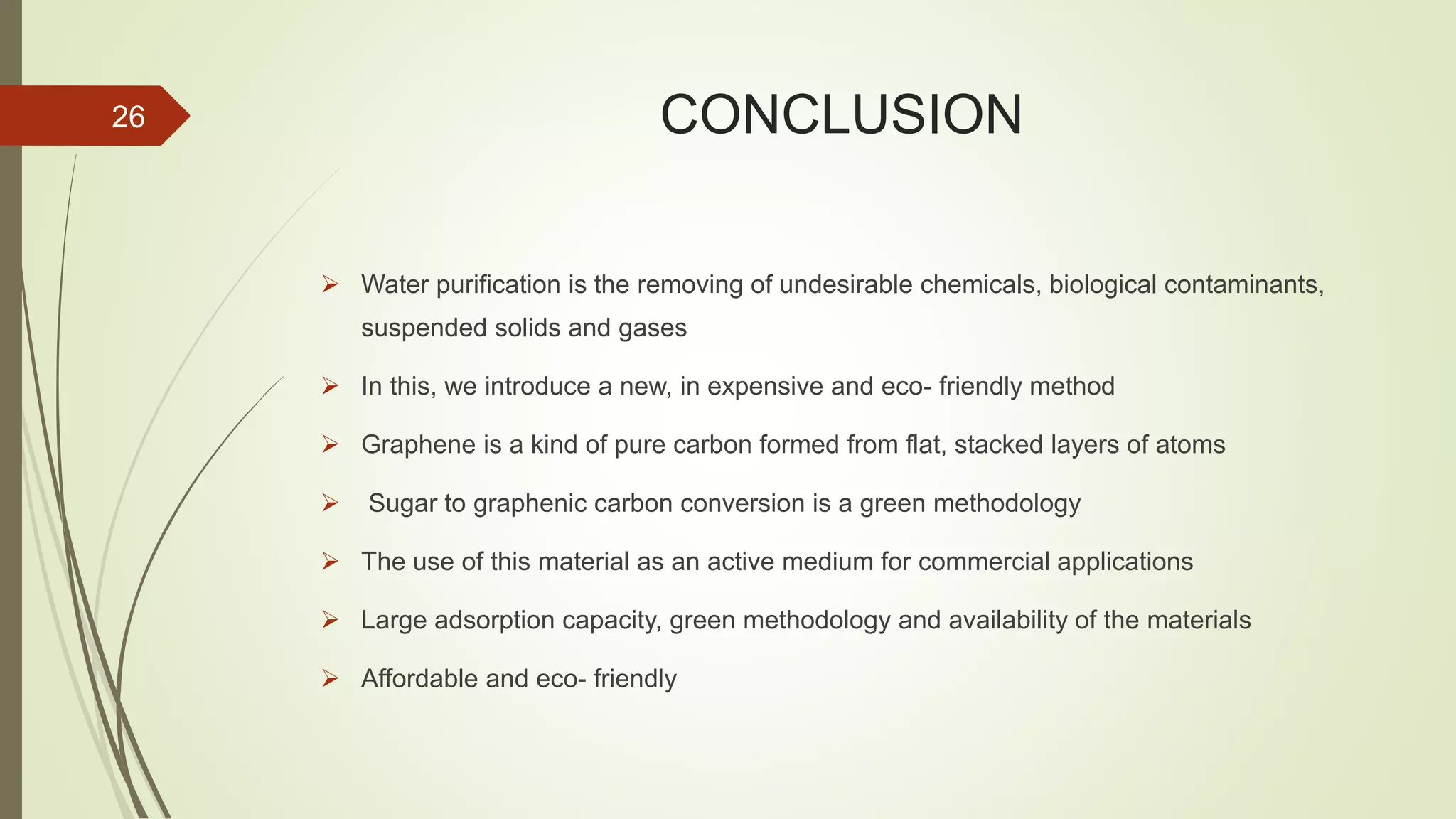 Water purification using graphene from sugar (1) | PPTX