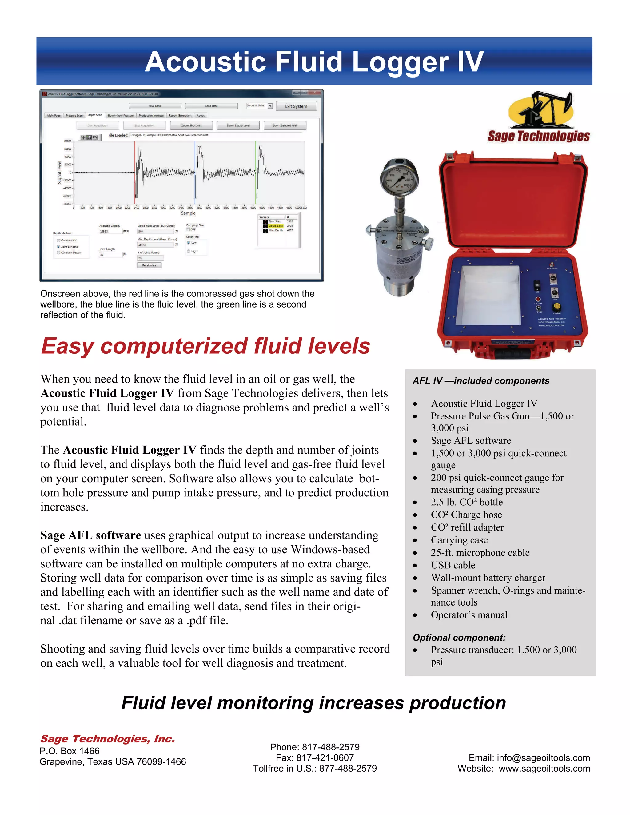 Acoustic Fluid Logger IV brochure 2016 | PDF