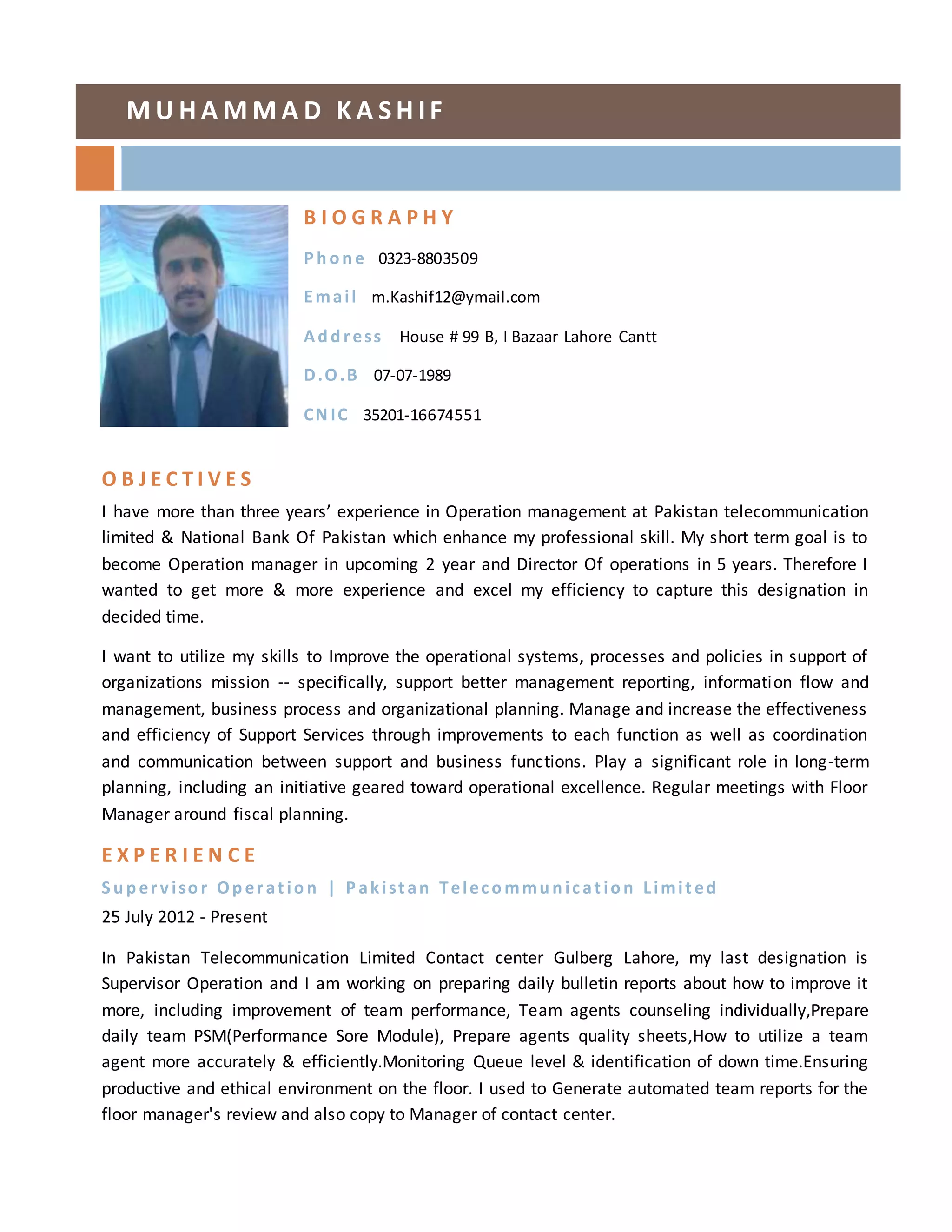 Resume - Muhammad Kashif | DOCX