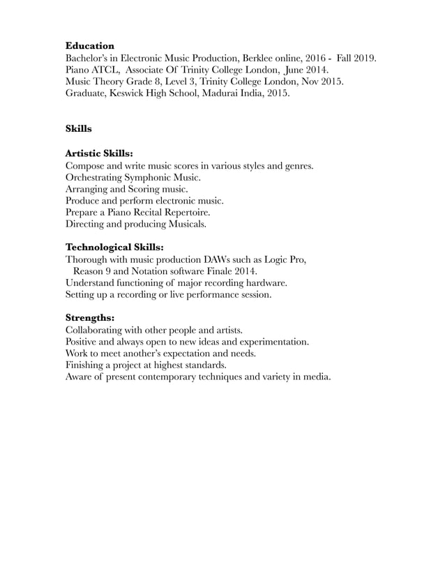 Tim_Resume | PDF | Musicals | Genres