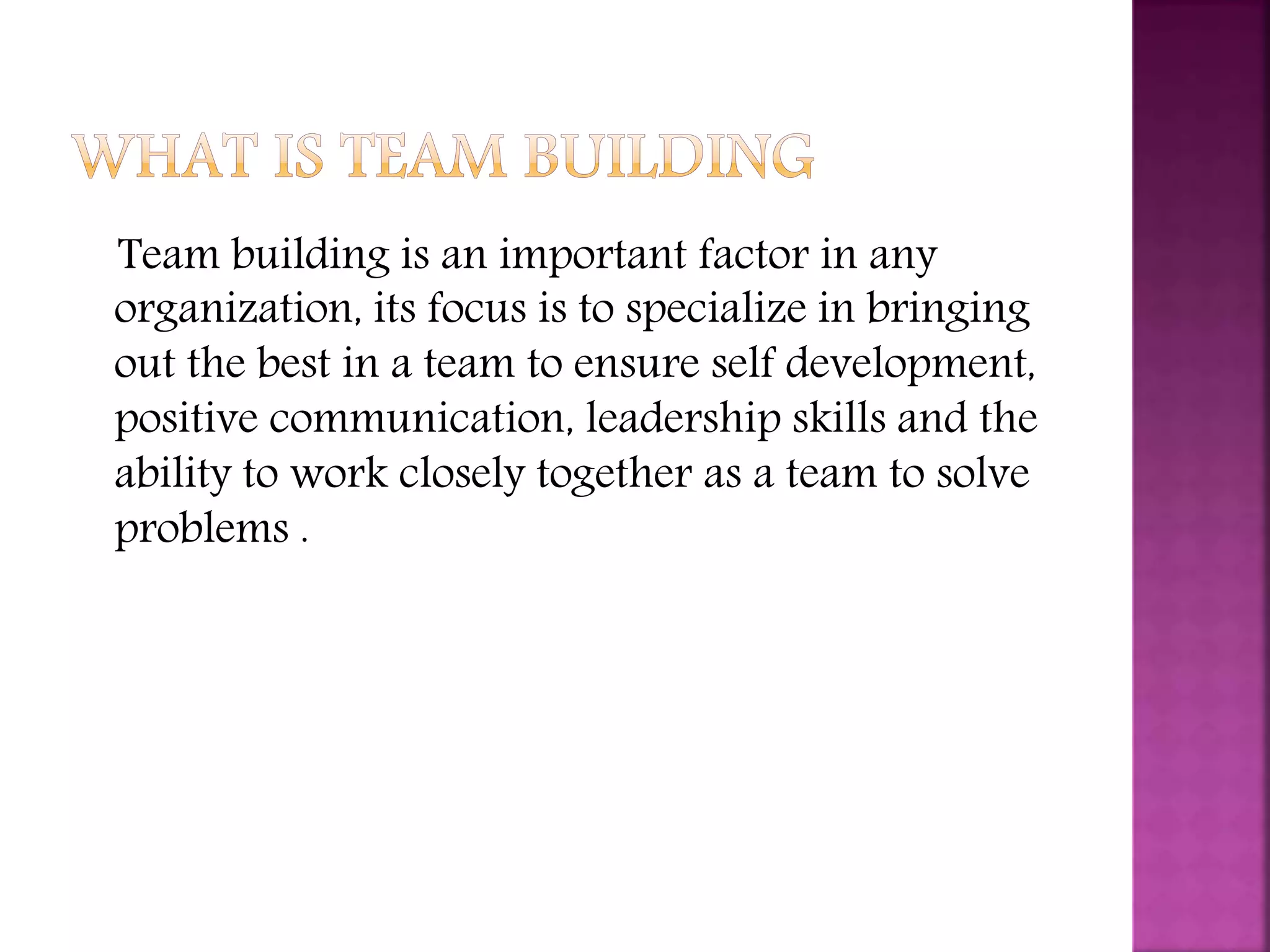 TEAM BUILDING PRESENTATION | PPTX