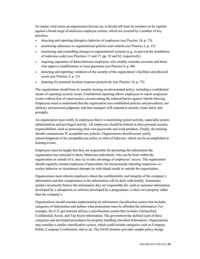 Common Sense Guide to Mitigating Insider Threats | PDF