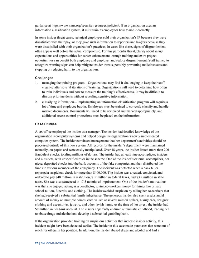 Common Sense Guide to Mitigating Insider Threats | PDF