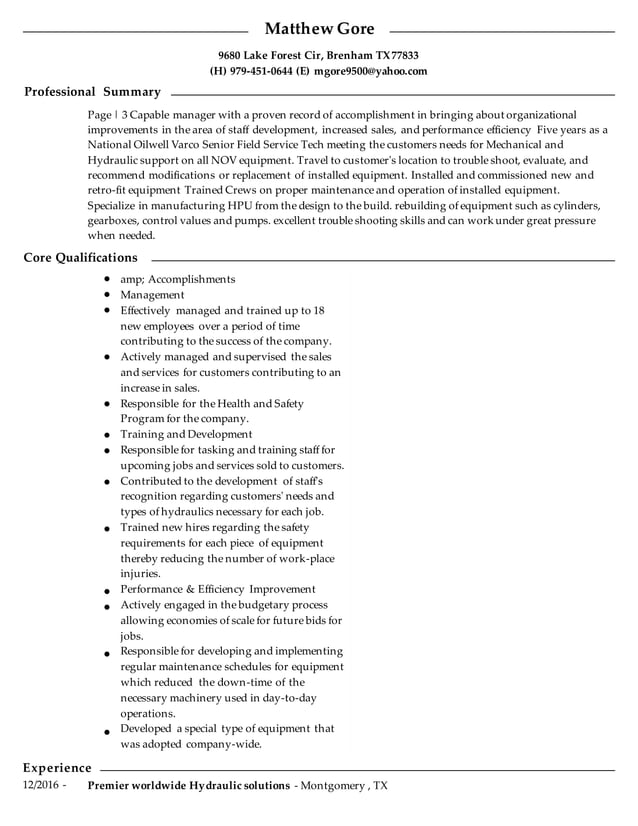 Matthew Gore Resume 3 (1) | PDF
