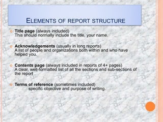 REPORT WRITING | PPTX